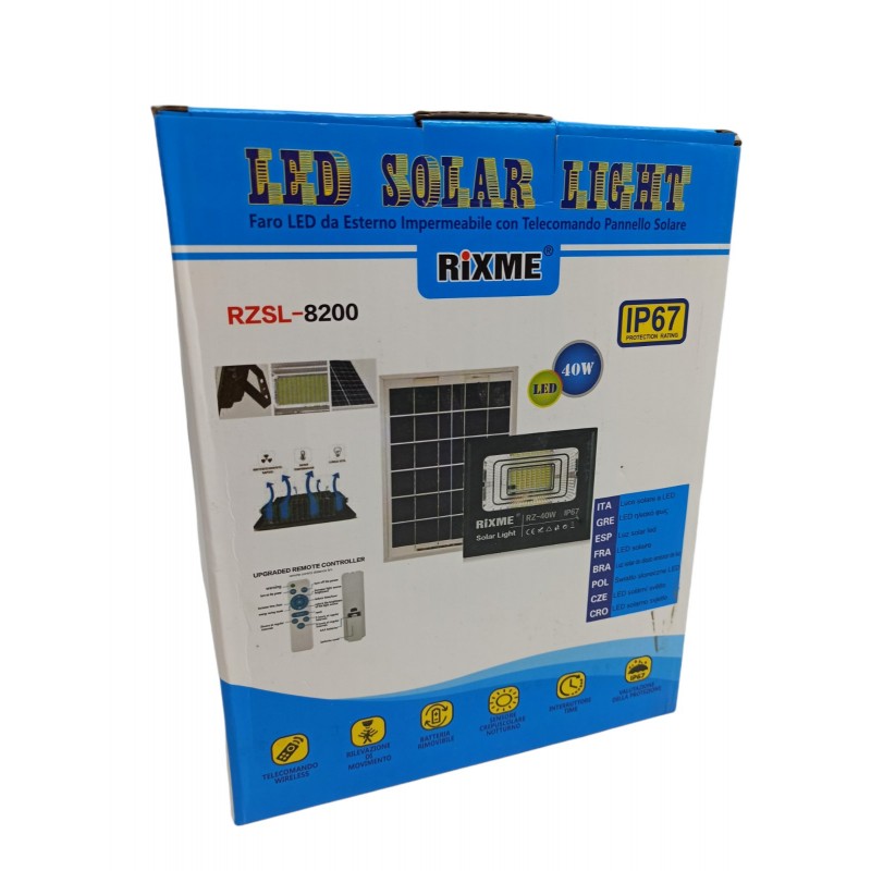 ΣΕΤ ΠΡΟΒΟΛΕΑΣ 40W ΜΕ ΗΛΙΑΚΟ ΠΑΝΕΛ RZ-40W - Marafeti